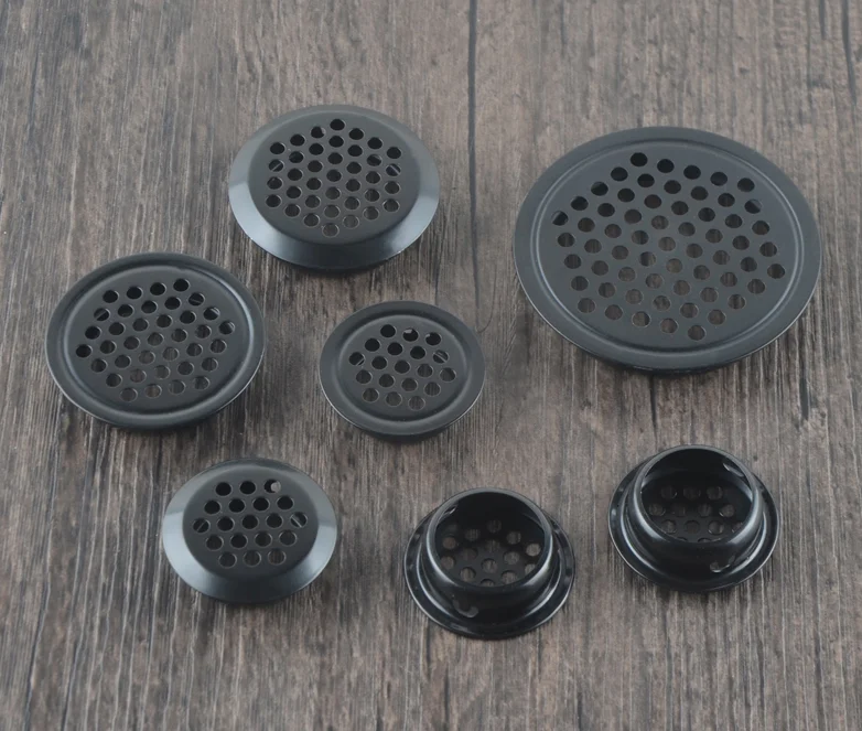 6-10pcs-Stainless-Steel-Circle-Black-Air-Vent-Grille-Cover-Wardrobe ...