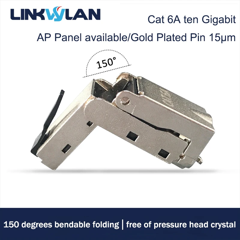 Linkwylan 150 Degree Bendable Angled RJ45 Termination Plug Cat 6A Field ...