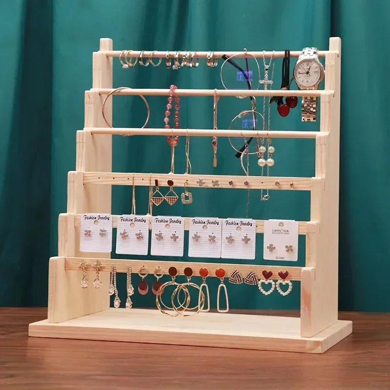 Solid-wood-earring-rack-household-earring-storage-jewelry-rack-hanging ...