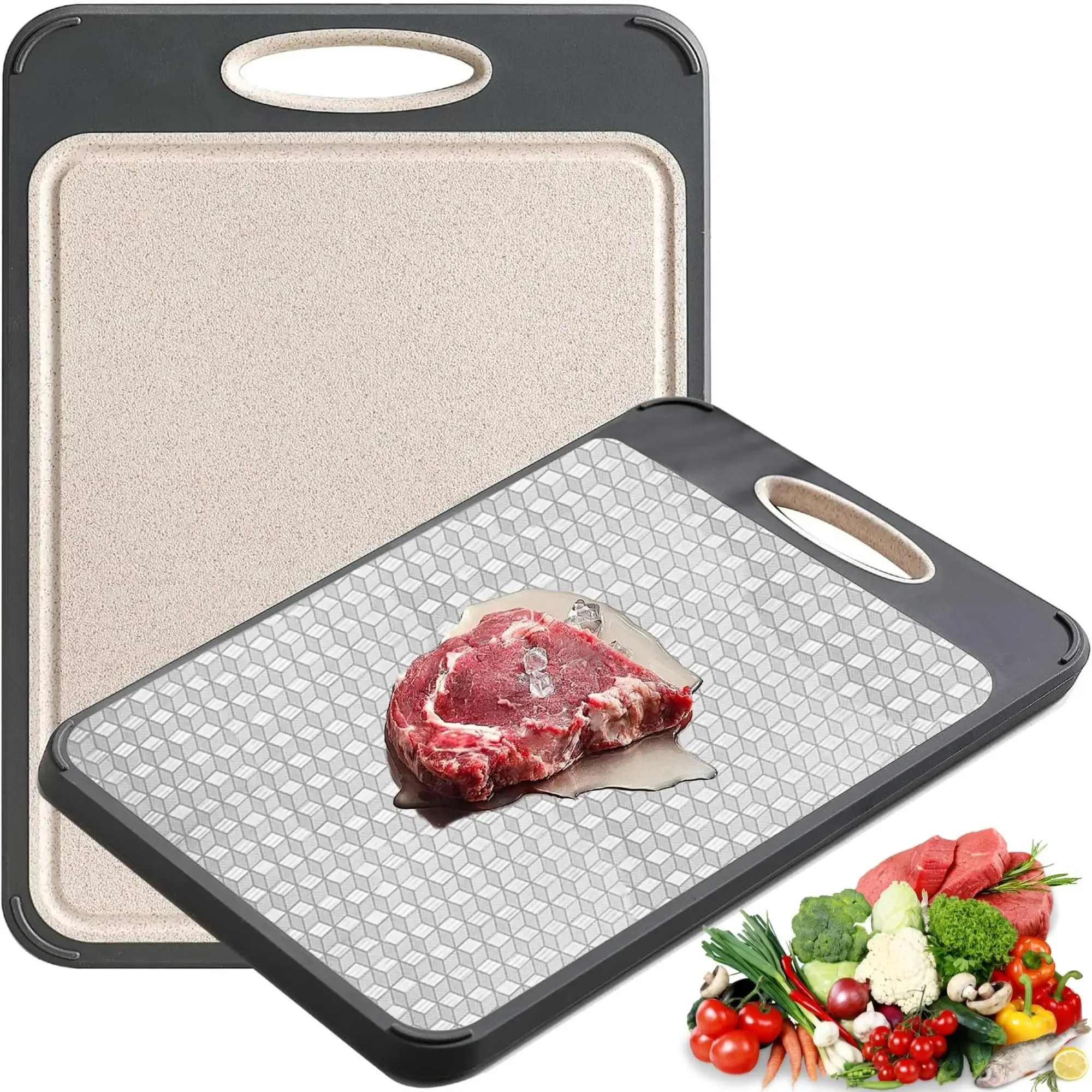 Double Sided Stainless Steel Cutting Board Chopping Board for Kitchen ...