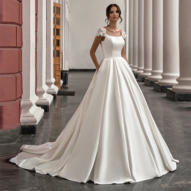 Ball Gown Wedding Dresses With Cap Sleeves