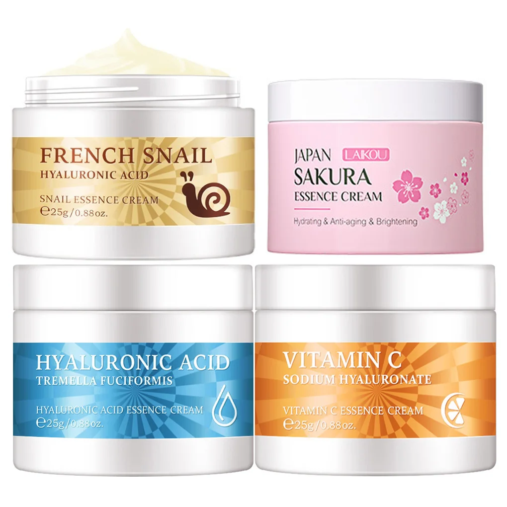 Snail Face Cream Hyaluronic Acid Moisturizer Anti Wrinkle Aging Whitening Collagen Nourishing ...