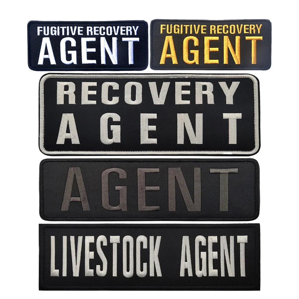 Agent-Embroidery-Back-Patch-Livestock-Recovery-Fugitive-Large-Black ...