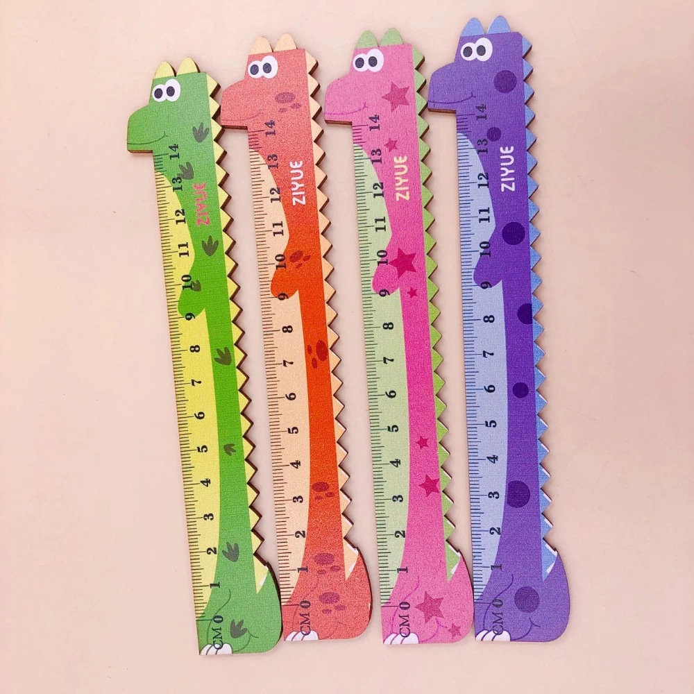 4pcs Cartoon Wooden Ruler -Dinosaurs/Cat Claws/Tools Engraved Ruler ...