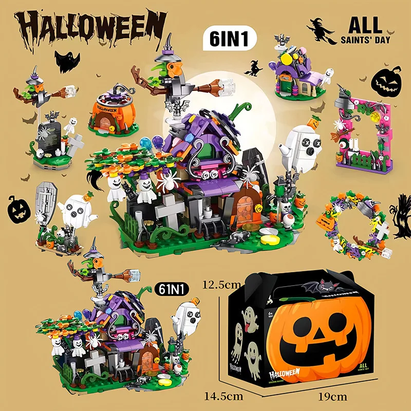 Halloween-building-blocks-magic-night-DIY-small-particles-puzzle-parent ...