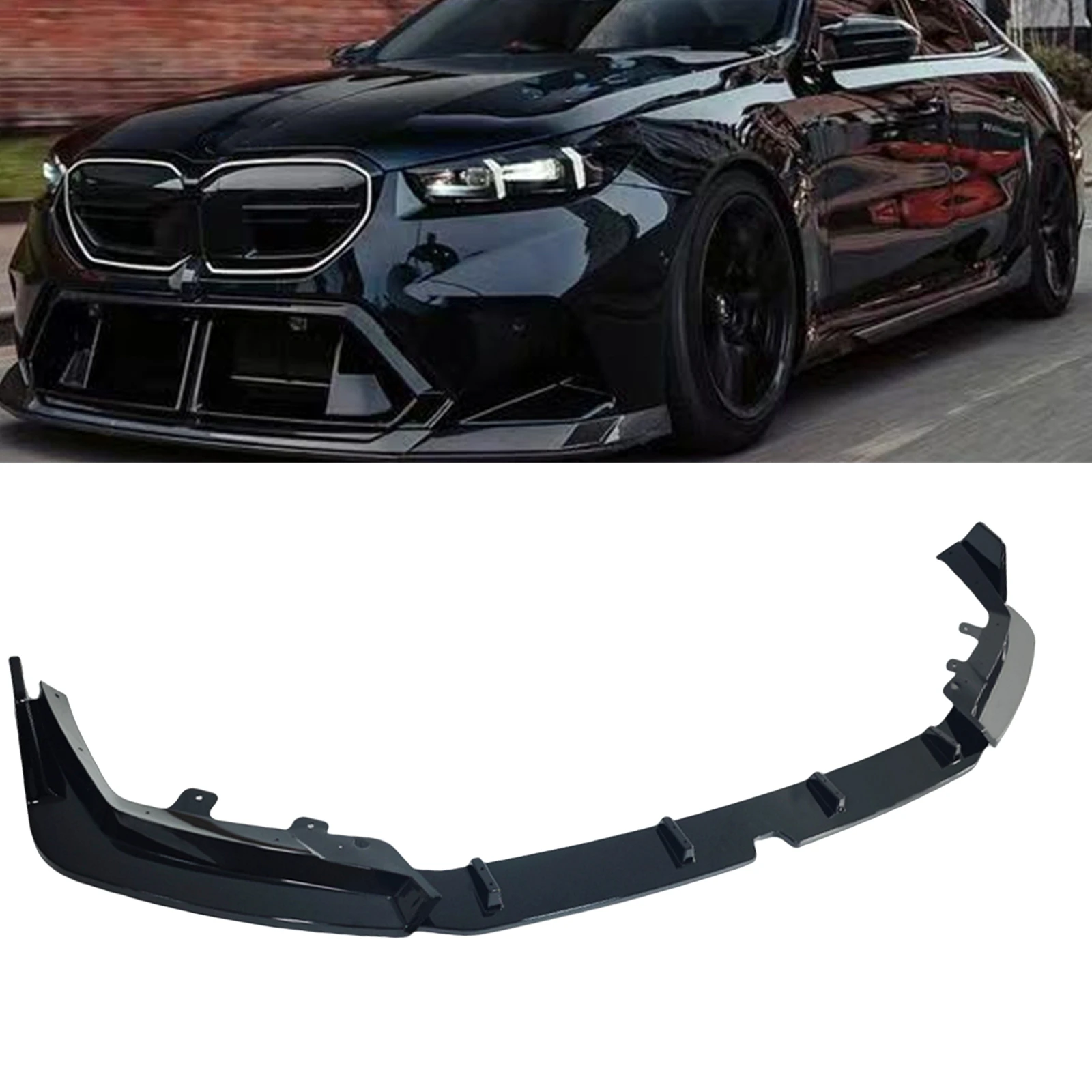 Gloss Black Front Bumper Spoiler Lip Lower Splitter Guard Plate Canard ...