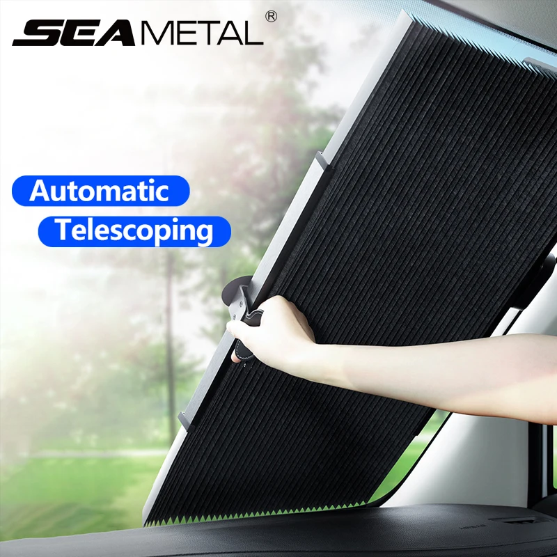 SEAMETAL Automatic Windshield Sun Shade Car Windsceen Curtains Sunshade ...