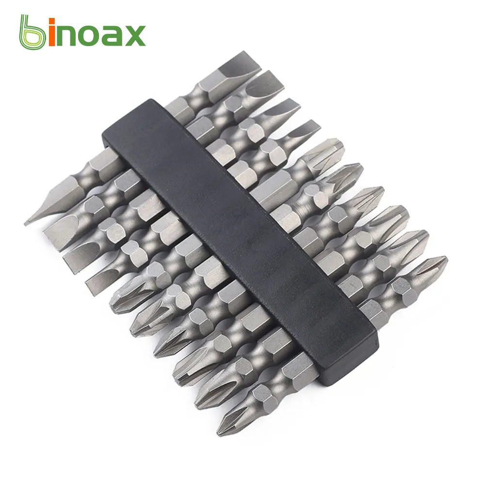 10PC-65mm-Magnetic-Screwdriver-Bits-S2-PH-Slotted-Double-Head ...