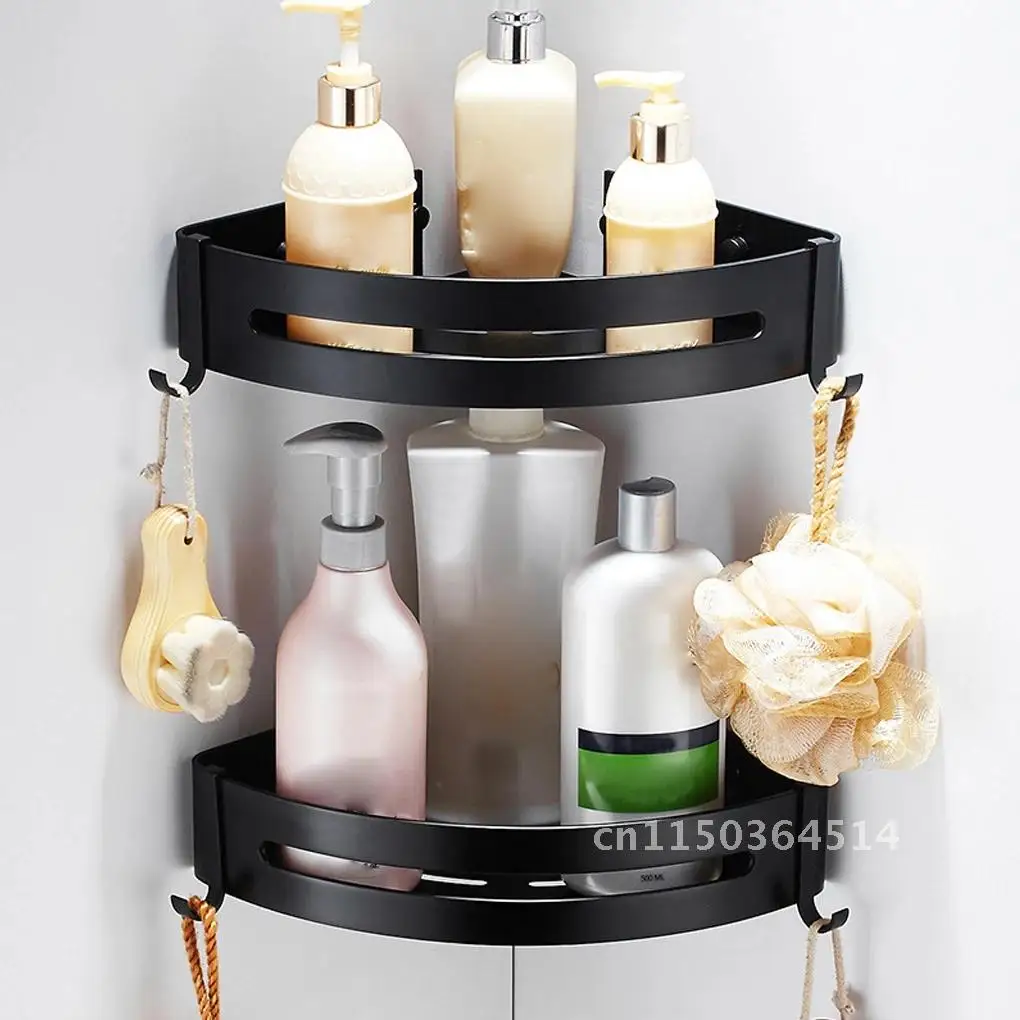 Toilet-Organizer-Triangular-Bathroom-Corner-Shelf-Draining-Aluminum ...