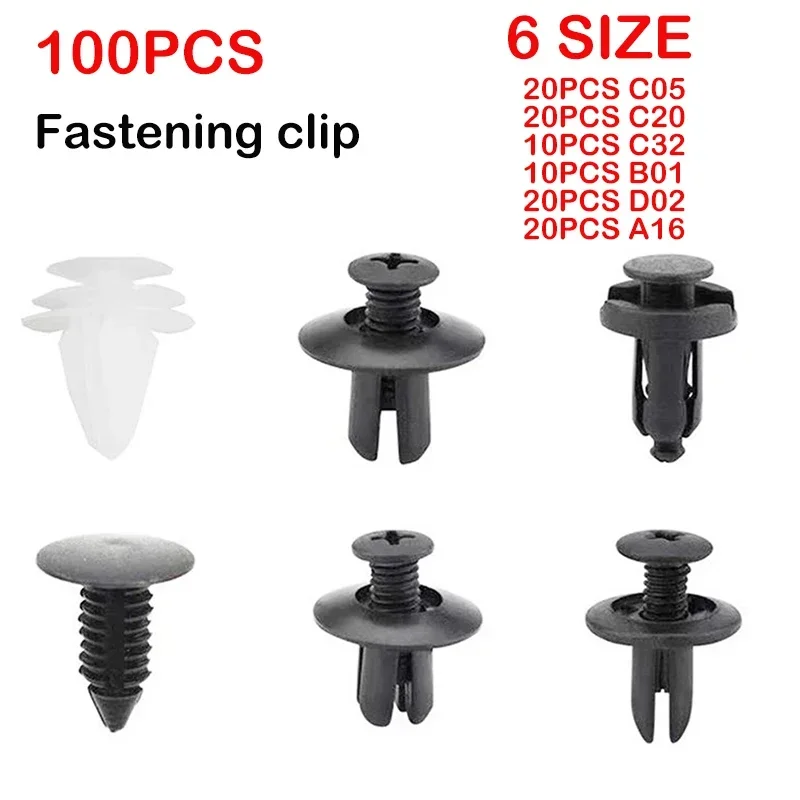 100PCS-Car-Fastener-Clips-Mixed-Car-Fasteners-Door-Trim-Panel-Auto ...