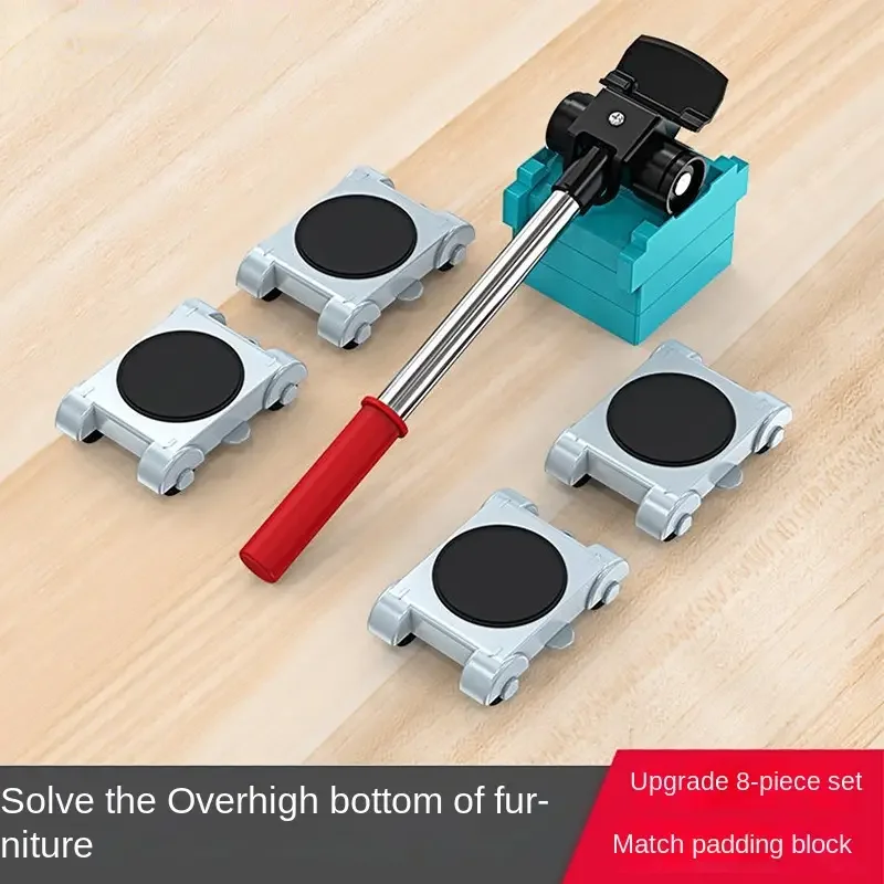 Heavy-Duty-8-Piece-Furniture-Moving-System-4-Wheel-Dollies-Lifter-Up-To ...