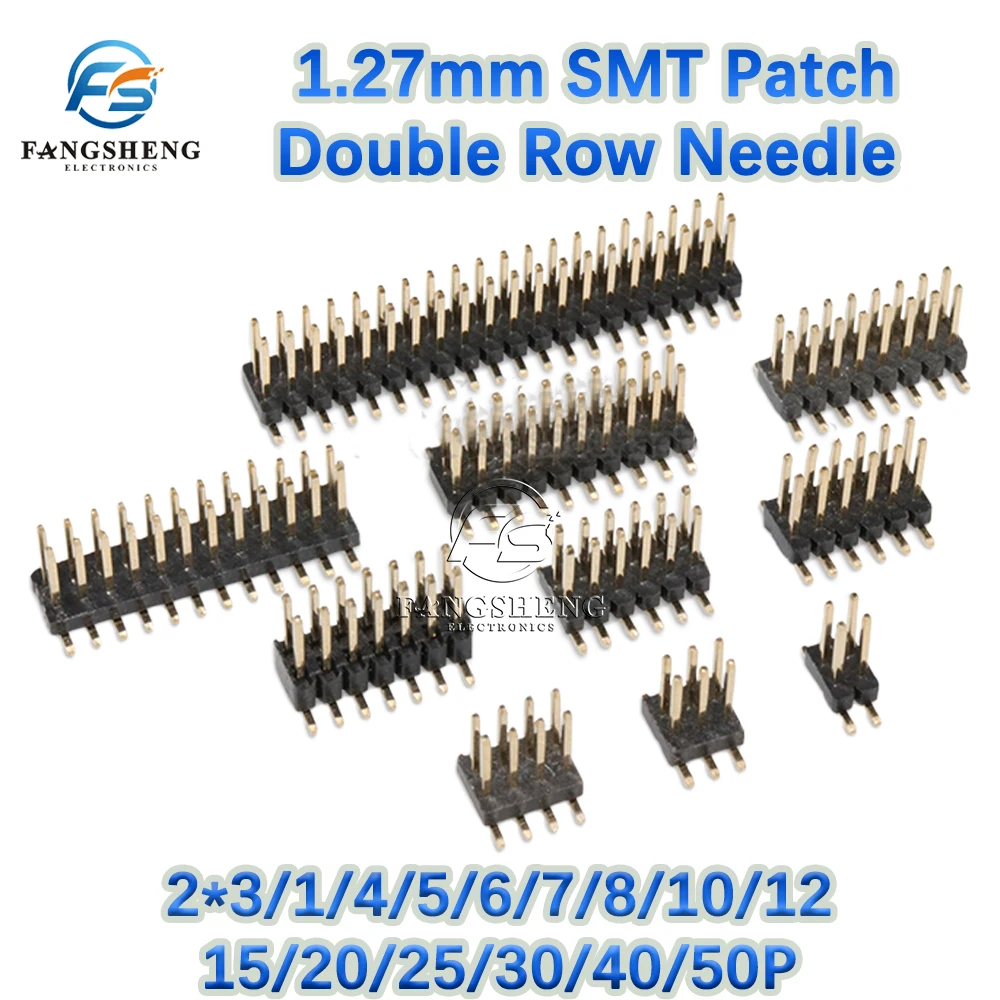 10PCS-1-27mm-SMT-Strip-Double-Row-Male-Pin-Header-Connector-1-27-SMD ...