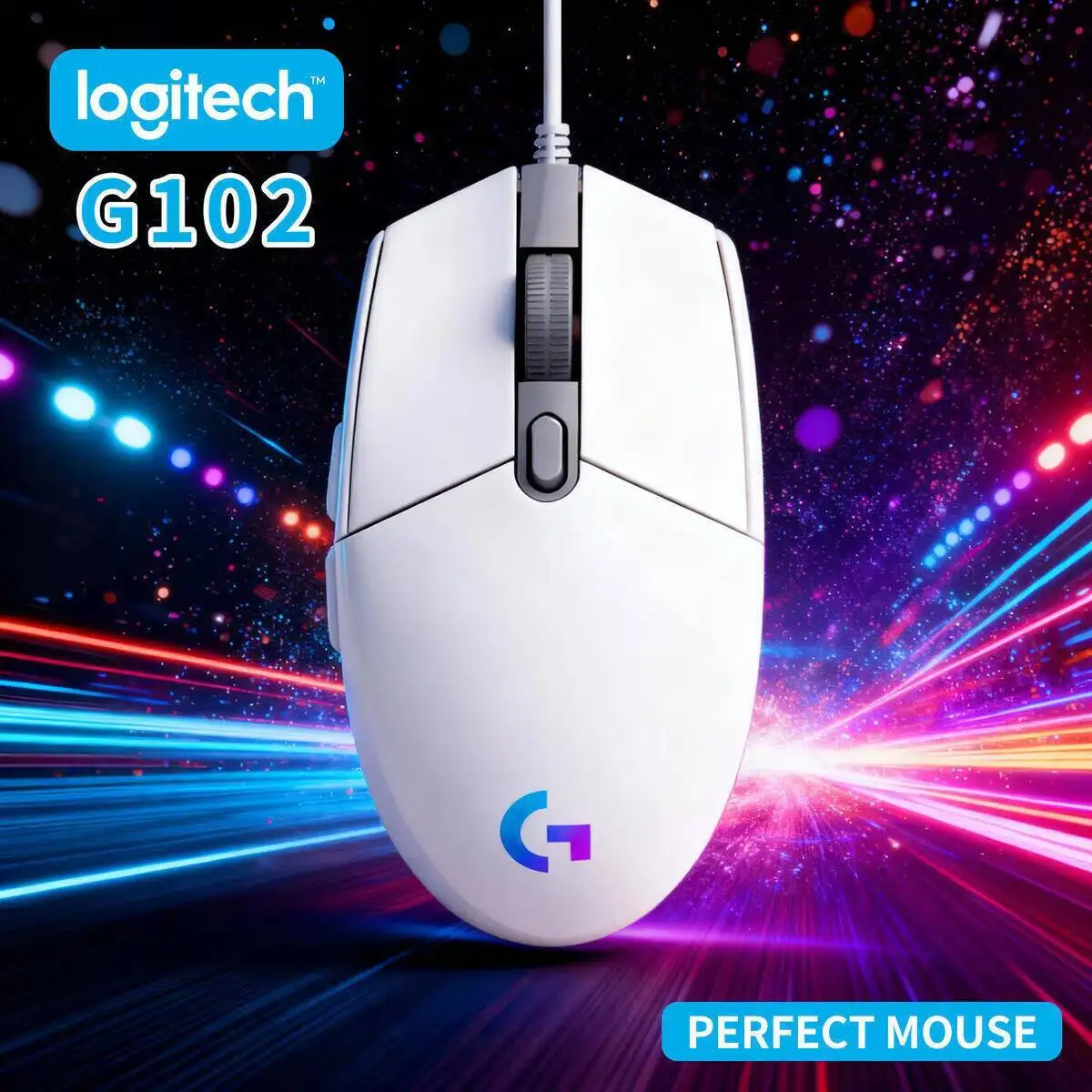 Logitech G102 Wired Mouse, 1ms Report Rate, 16.8 Million RGB, Ergonomic ...