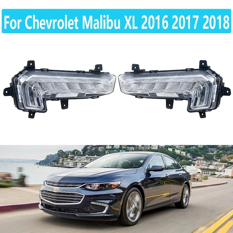 Car-Front-LED-DRL-Fog-Light-For-Chevrolet-Malibu-XL-2016-2018-Auto ...