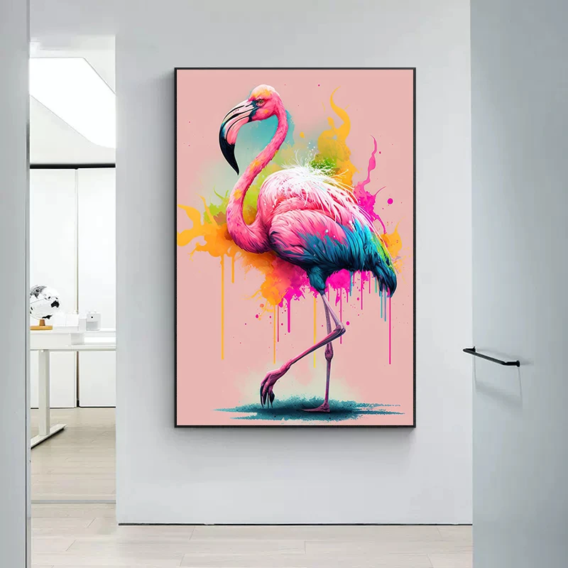 Flamingo Painting Abstract