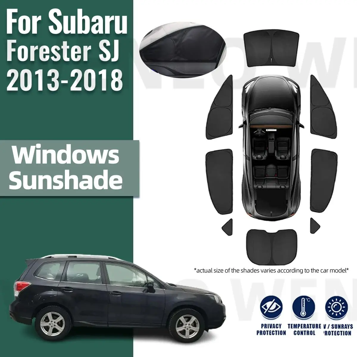 For Subaru Forester Forester SJ 2013-2018 Full Cover Car Sunshade Visor Front Rear Windshield ...