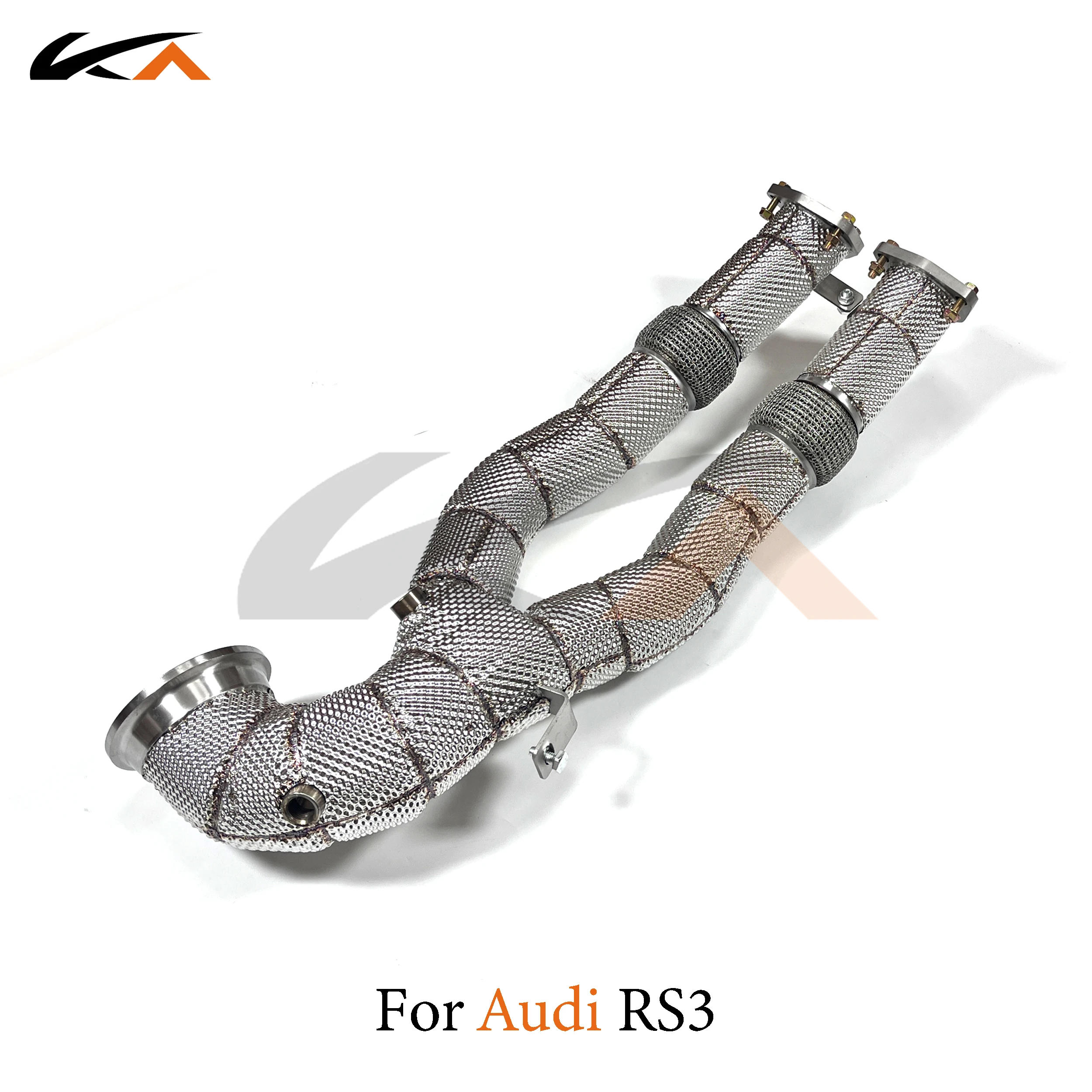 KA Tuning exhaust stainless high flow downpipe for Audi RS3 axle pipe ...