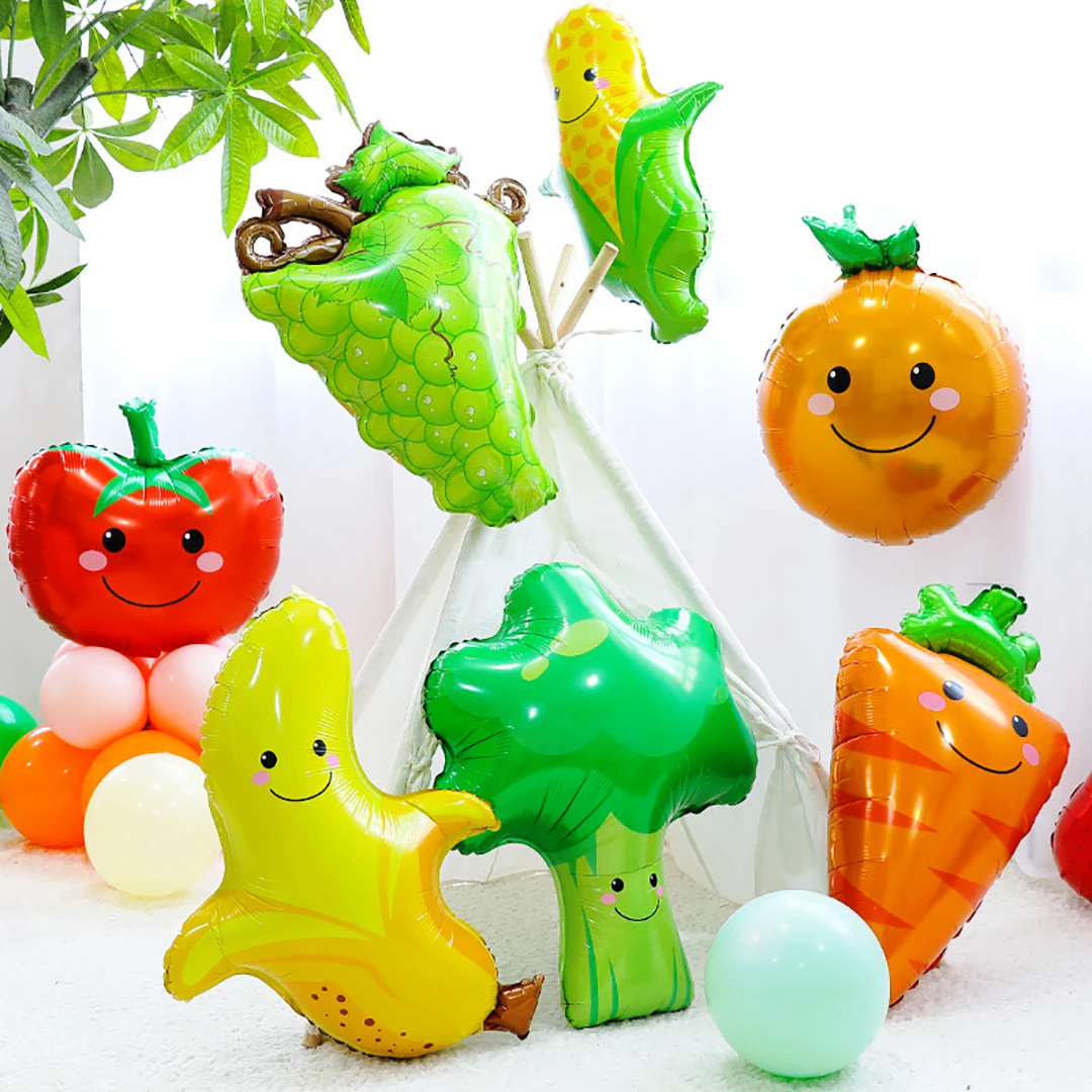 Colorful Fruit And Vegetable Foil Balloons for Birthday Parties and ...