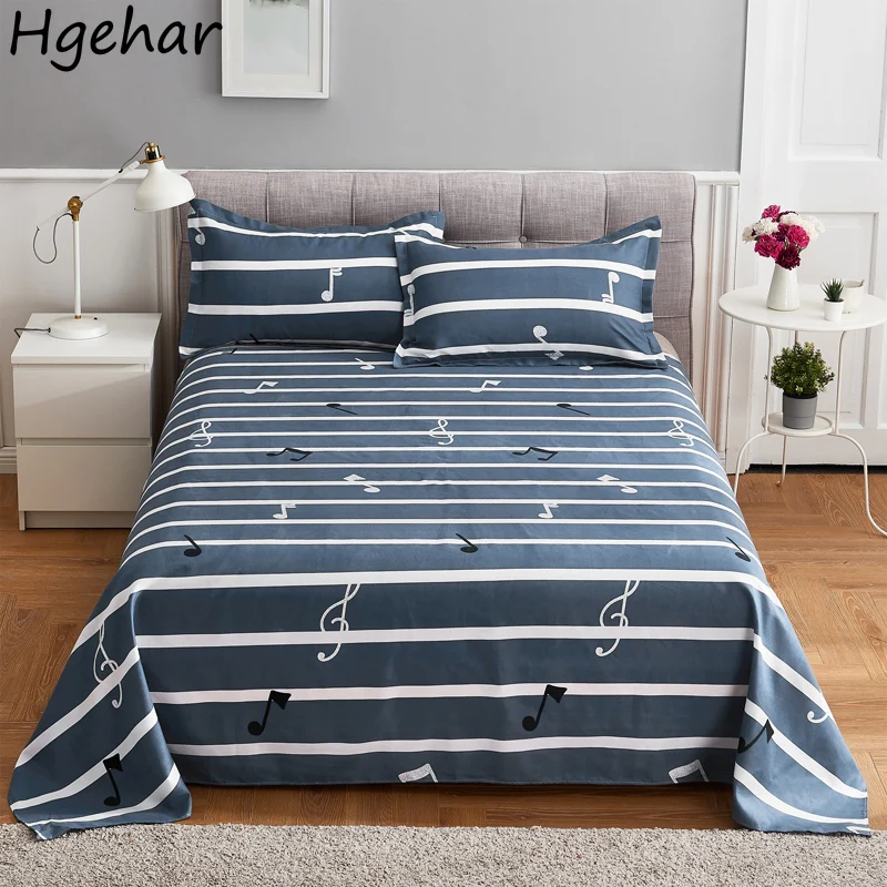 Flat Sheets Sanding 200x230cm Simple Striped Bedspread Bedroom Bed ...