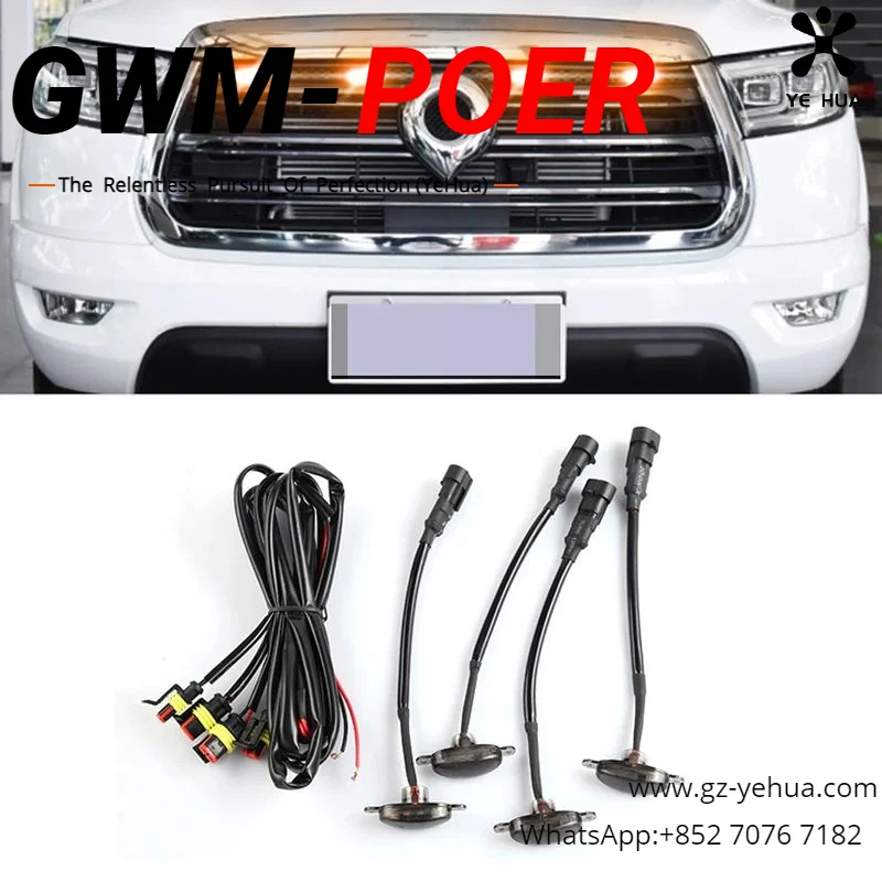 Great-Wall-Poer-Gwm-Poer-2019-2023-Car-Front-Center-Grille-Yellow-LED ...