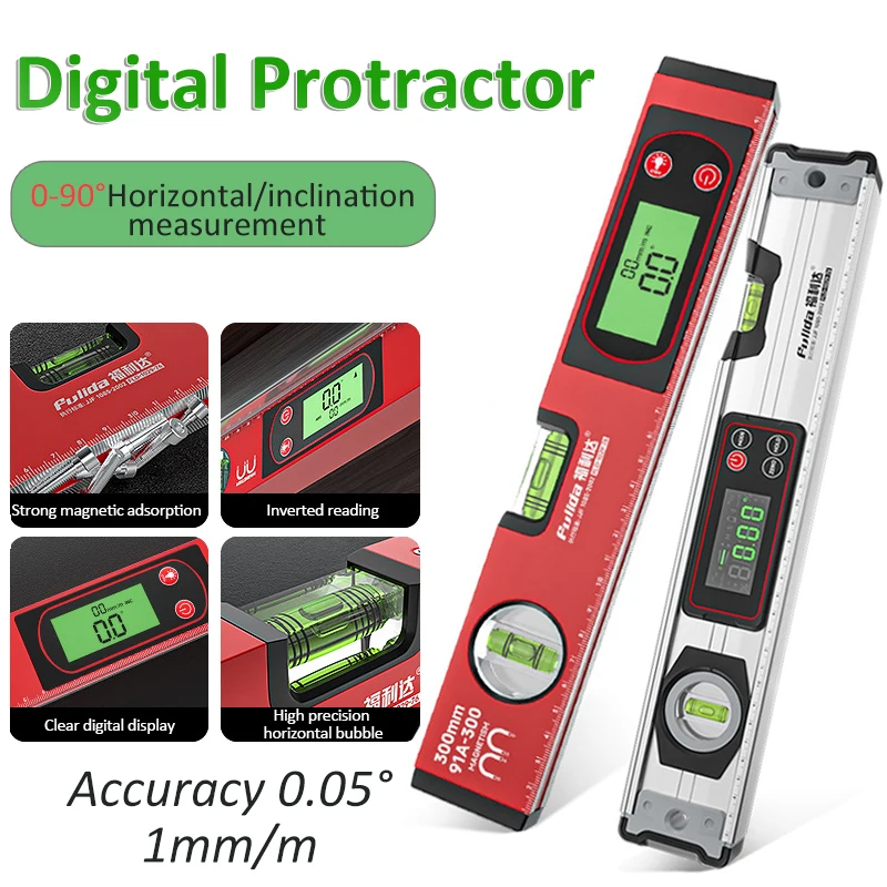 Digital Protractor Angle Finder Inclinometer Electronic Level 0-90 ...