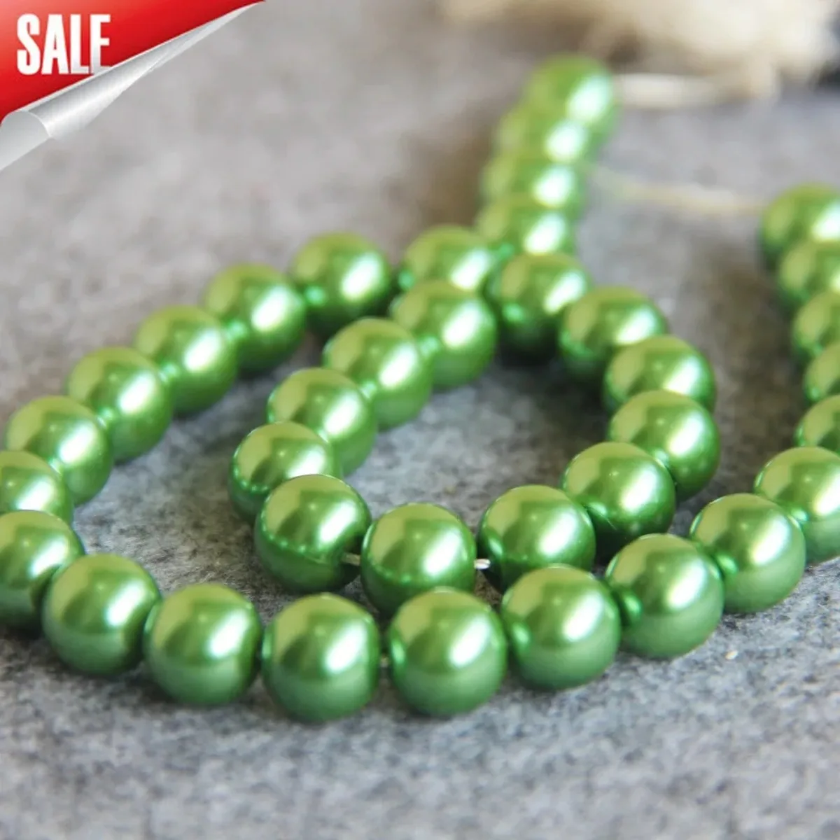10mm-Green-Shell-Pearl-For-Necklace-Bracelet-Beads-SeaShell-DIY-Gift ...