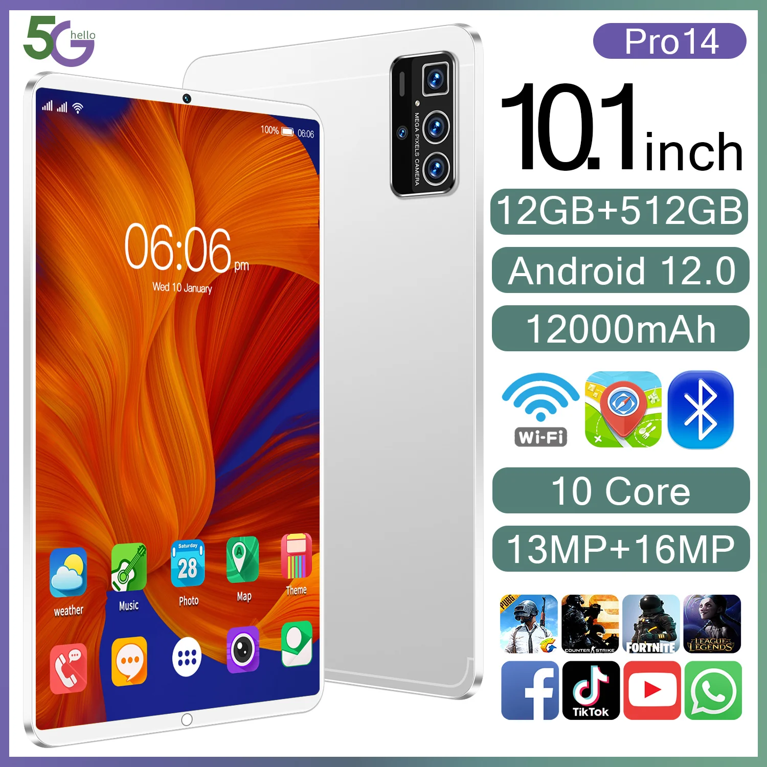 Pad-Pro-5G-WiFi-Extraordin-rio-Tablet-Inteligente-Original-Android-14 ...