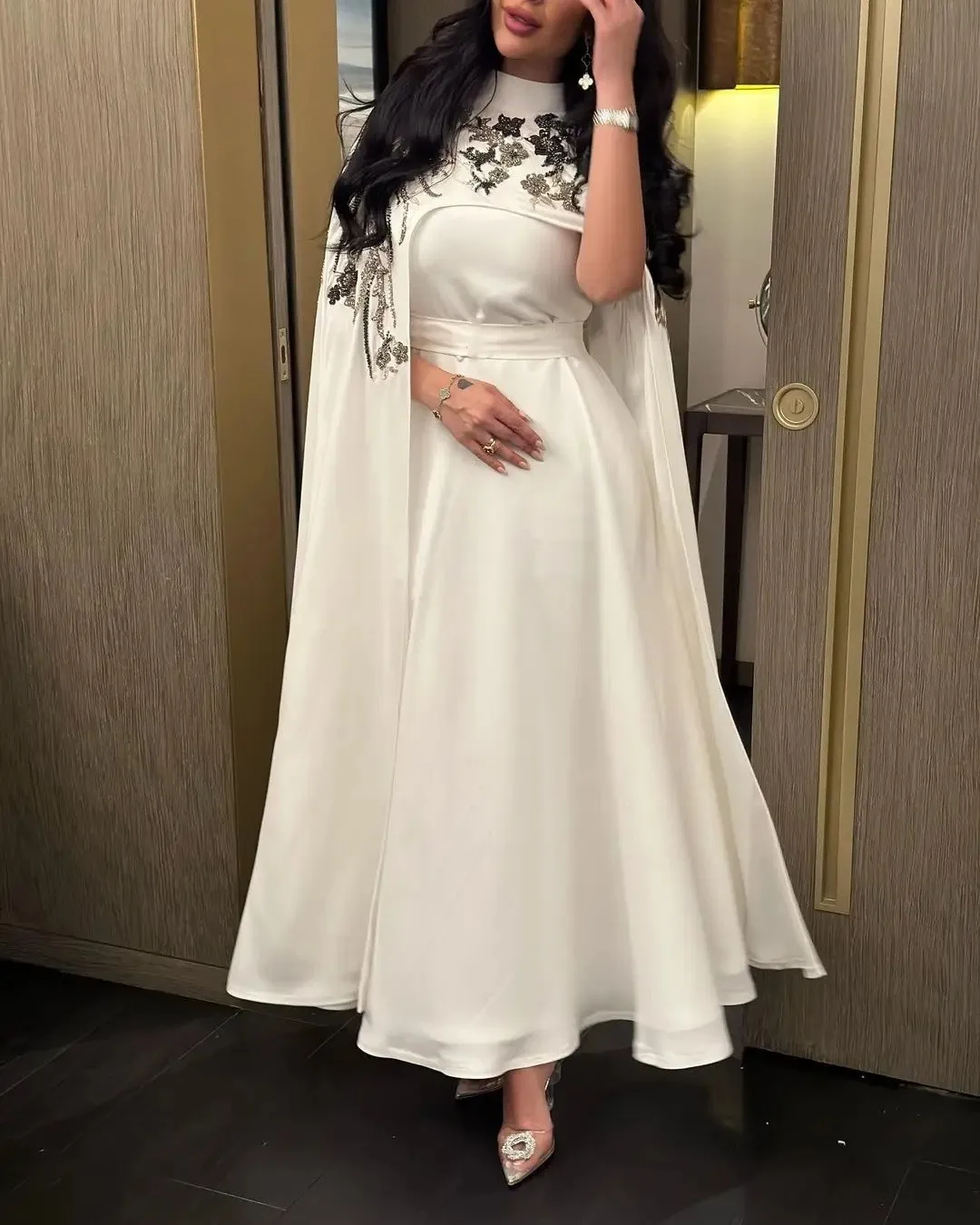 Robes-de-Rhvintage-deux-pi-ces-pour-femmes-col-haut-perles-paillettes ...