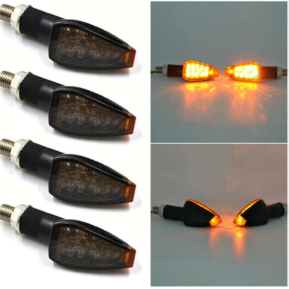 4pcs/set Universal Motorcycle LED Turn Signals Long Short Turn Signal ...