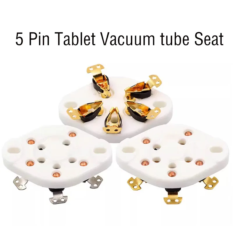 4PCS Ceramic Tablet 5 Pin Vacuum Tube Socket Holder GZC5-1 For 807 FU7 ...
