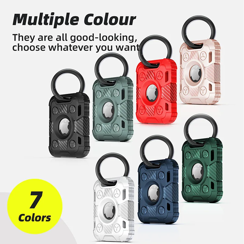 For-Apple-Airtag-Soft-Silicone-Protective-Case-With-Keychain-Tank-Armor ...