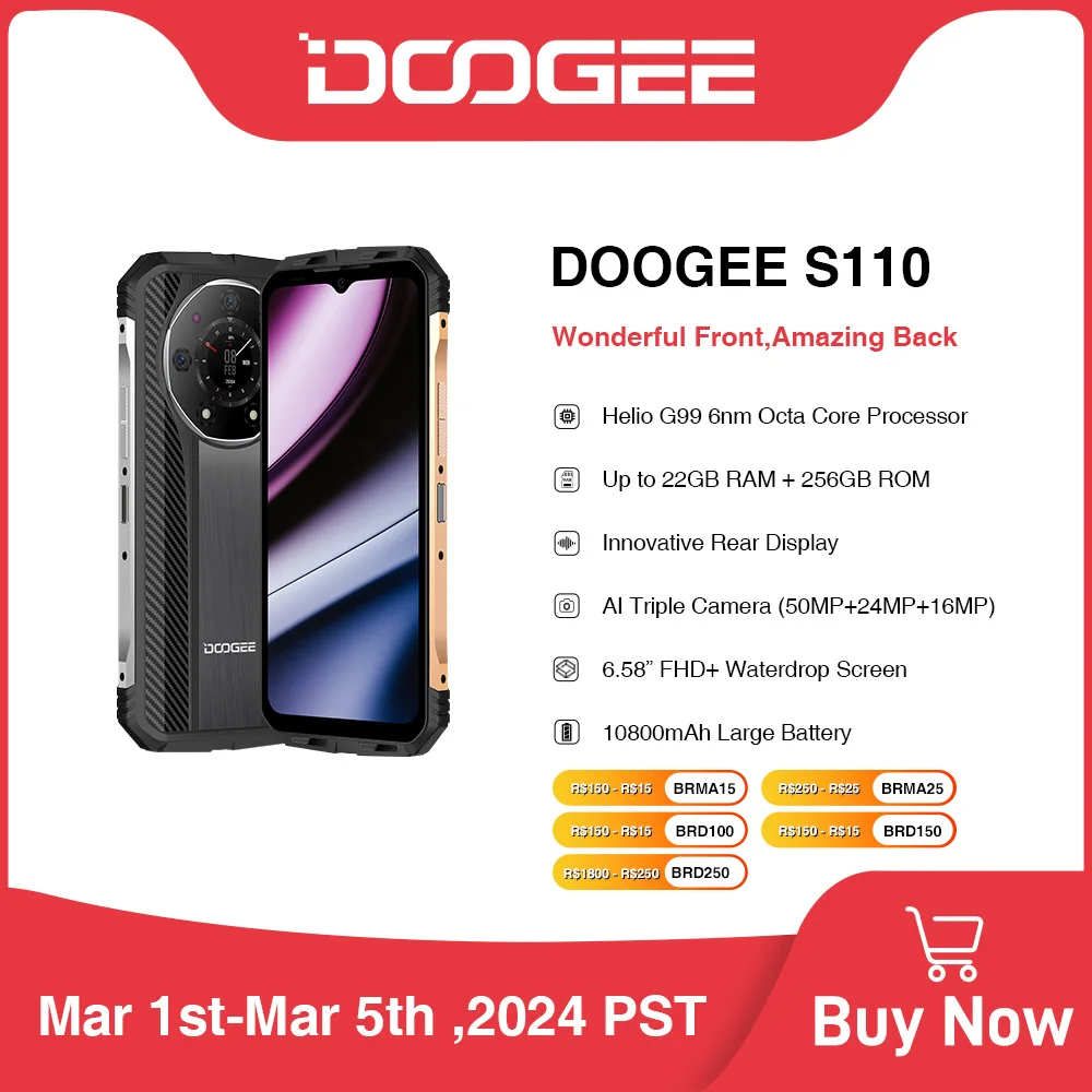 DOOGEE-S110-Telefone-robusto-estreia-mundial-6-58-FHD-Waterdrop-Screen ...