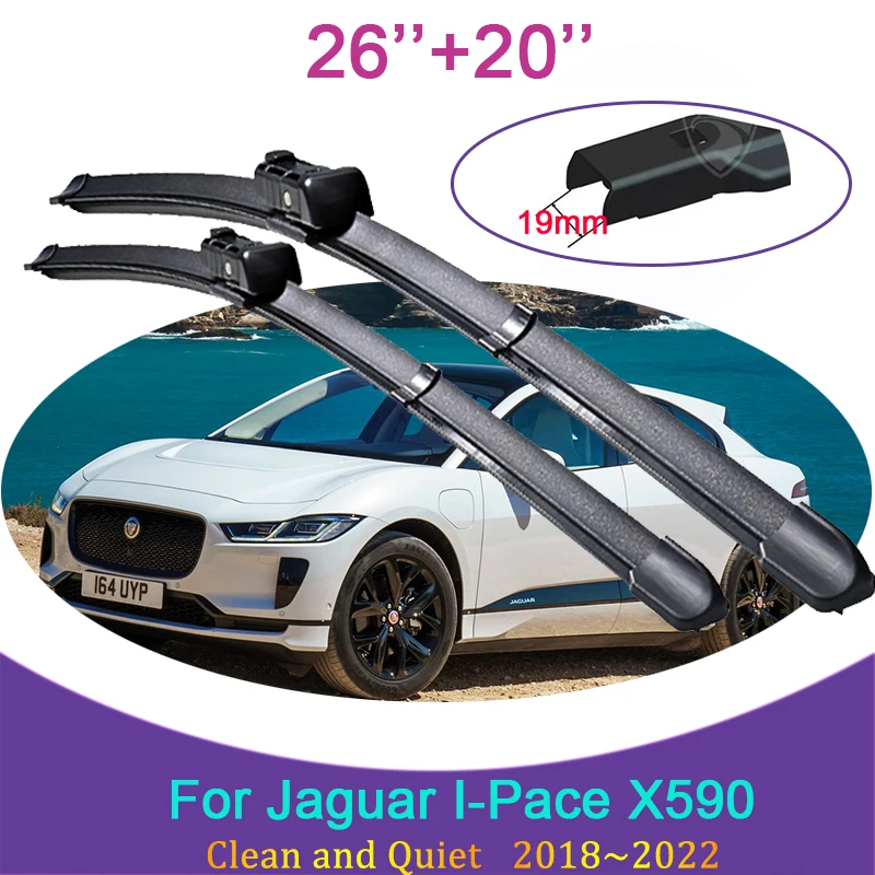Jaguar I Pace X590 2018 2019 2020 2021 2022 Frameless Rubber Wipers 스노우 스크 레이 핑 프론트 윈드 실드 브러쉬 ...
