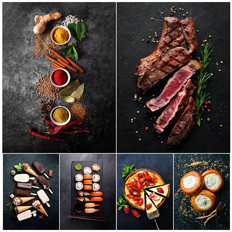 Kitchen-Food-Sushi-and-Meat-Steak-Dessert-Posters-and-Prints-Canvas ...