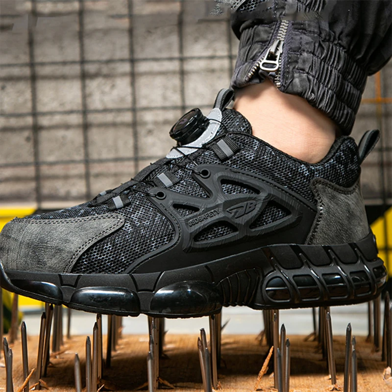 Rotary Buckle Work Sneakers Protective Shoes Lightweight Safety Shoes ...