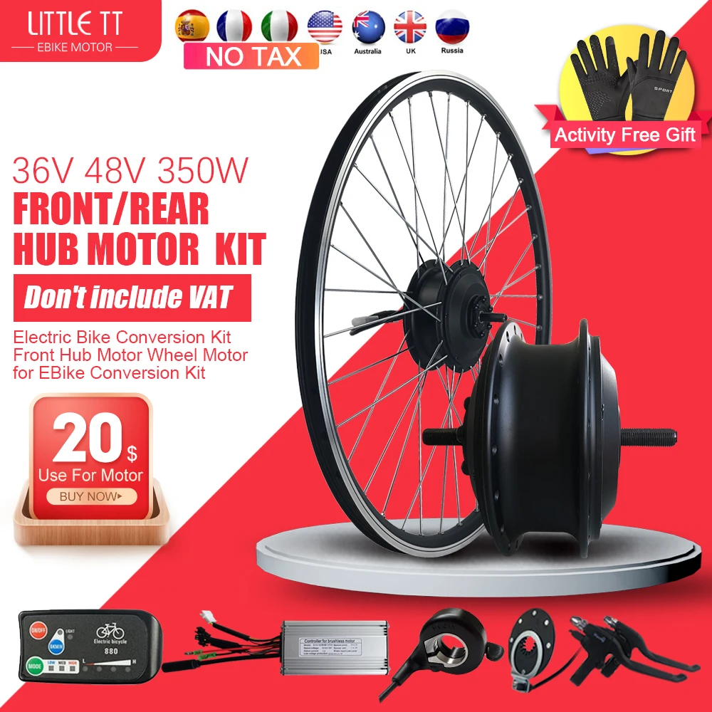 Electric-Bike-Conversion-Kit-36V-48V-350W-EBike-Brushless-Hub-Motor ...