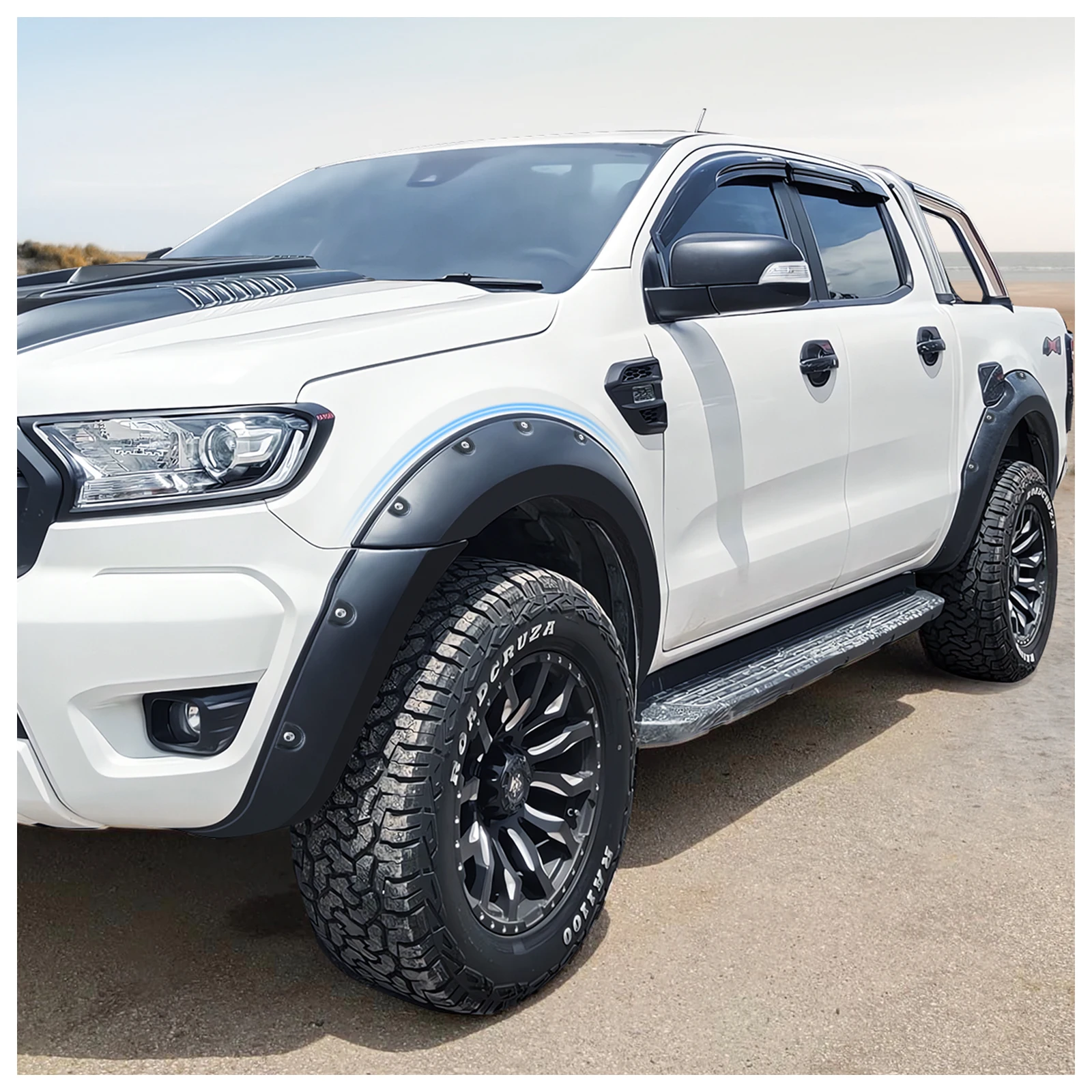 Offroad-Style-Fender-Flares-Wheel-Arch-For-Ford-Ranger-2015-2022-T7-T8 ...