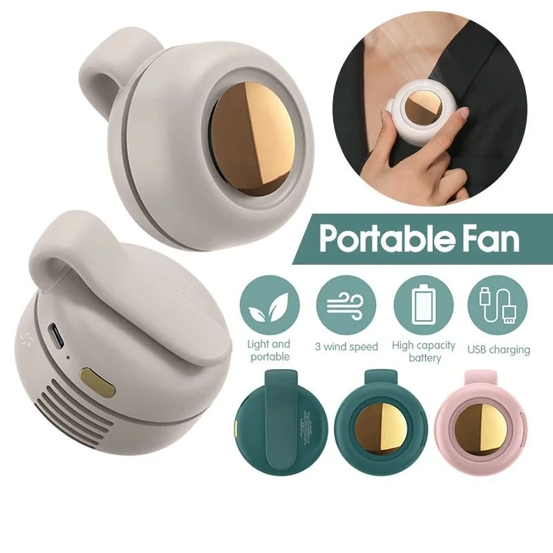 Portable-Mini-Collar-Clip-Fan-Rechargeable-360-Adjustable-Camping-Fan ...