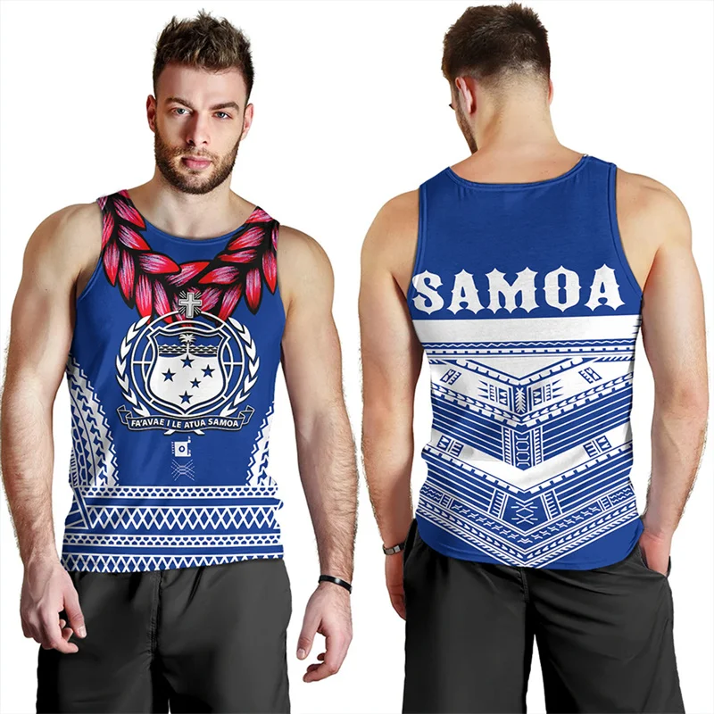 Fashion Cool 3D Printing Polynesian Samoa Flag Tank Top Men Samoa ...