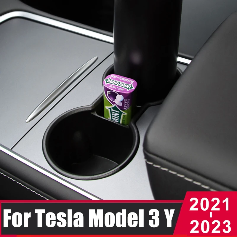 For-Tesla-Model-3-Model-Y-2021-2022-2023-Water-Cup-Holder-Storage-Box ...