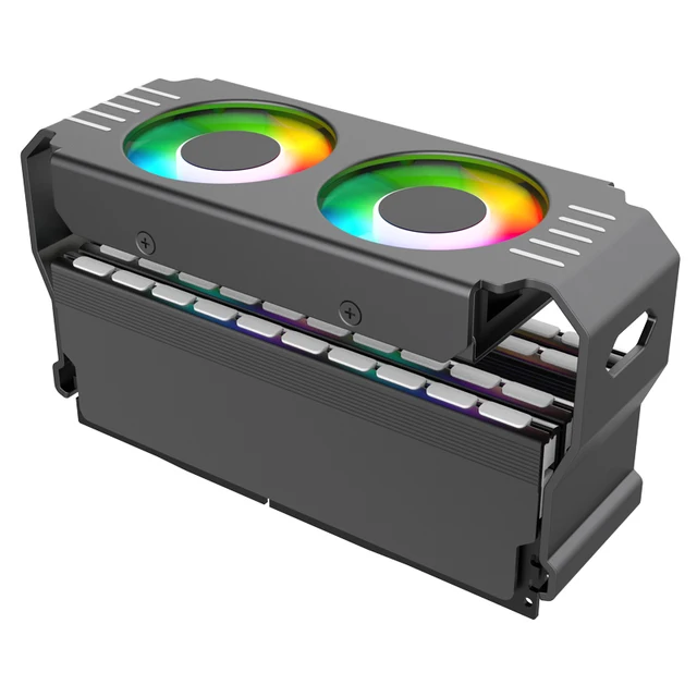 NEEDCOOL D50 RAM Heatsink Dual 5020 Fans ARGB Light Synchronous Memory ...