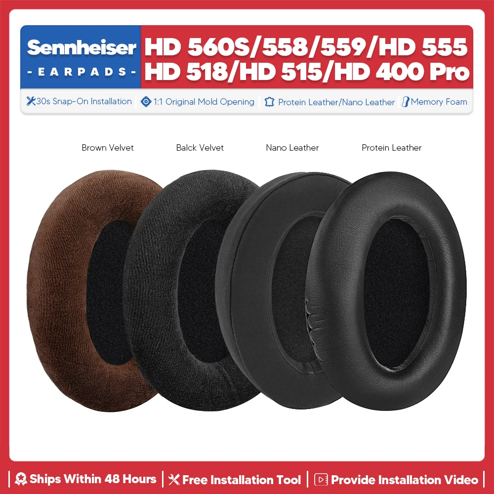 Replacement Ear Pads For Sennheiser HD 560S 558 559 555 518 515 HD400 Pro Headphone Accessories ...
