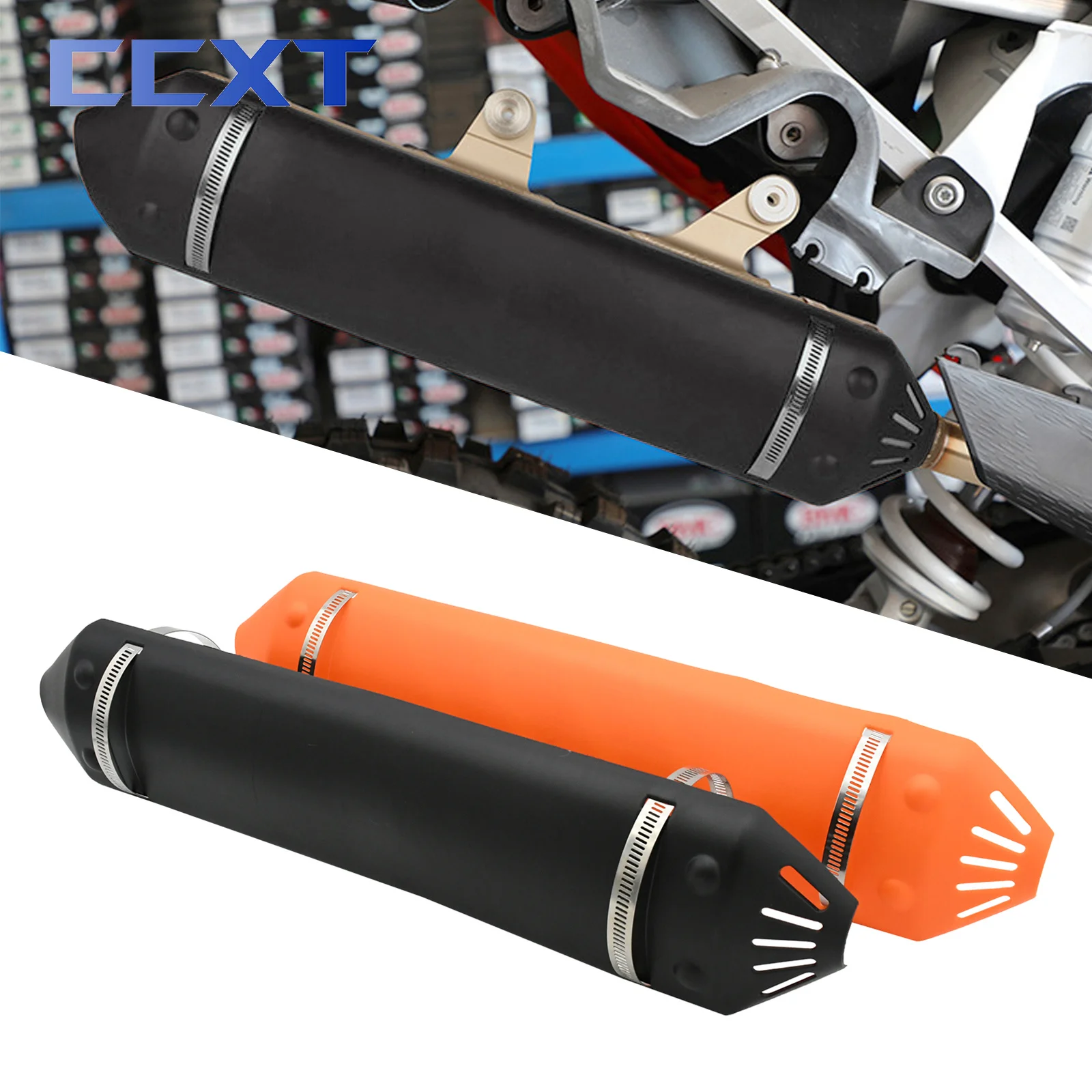 Motorcycle-Motocross-Muffler-Exhaust-Pipe-Shield-Protector-Guard-For ...