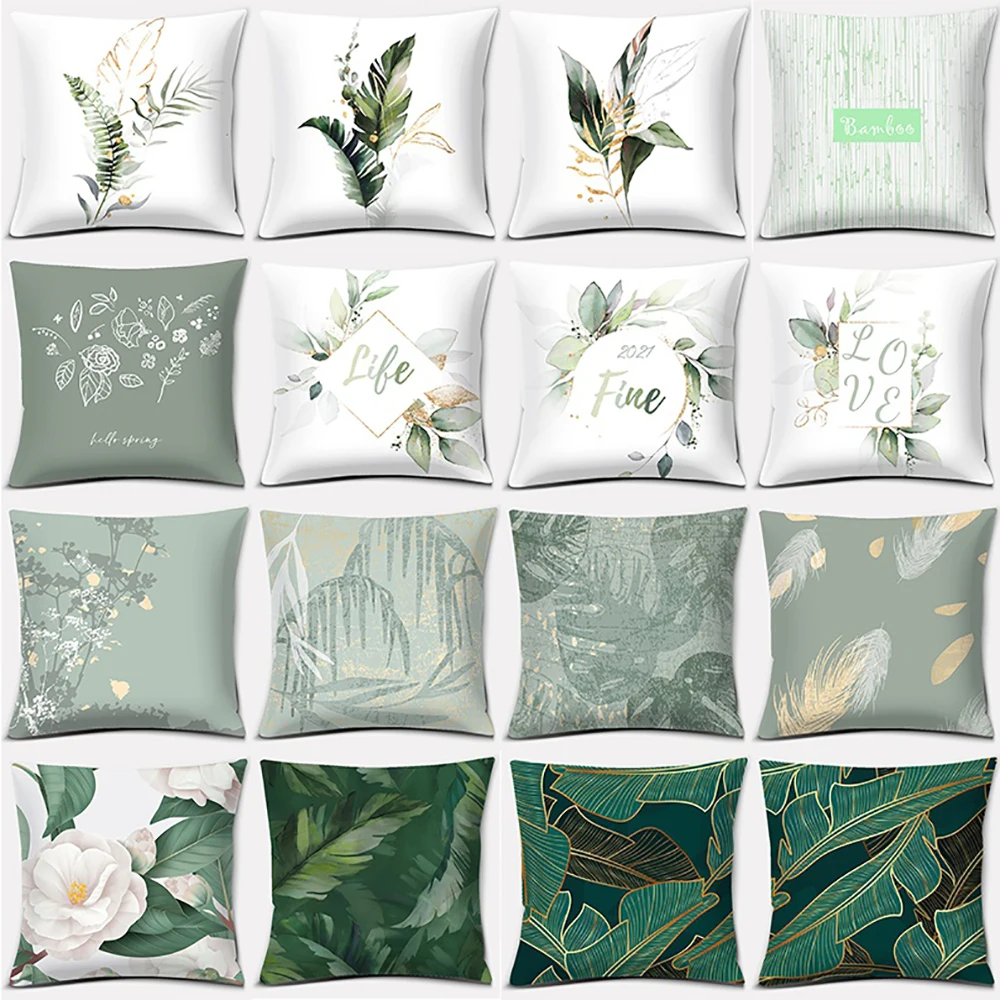 Bean Green Floral Patterns Series Pillow Gift Home Office Decoration ...
