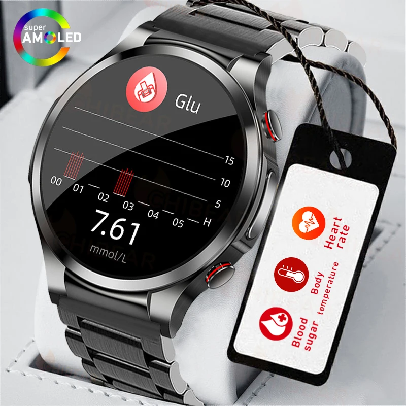 New Blood Glucose Smart Watch Men Heart Rate Blood Oxygen Body ...