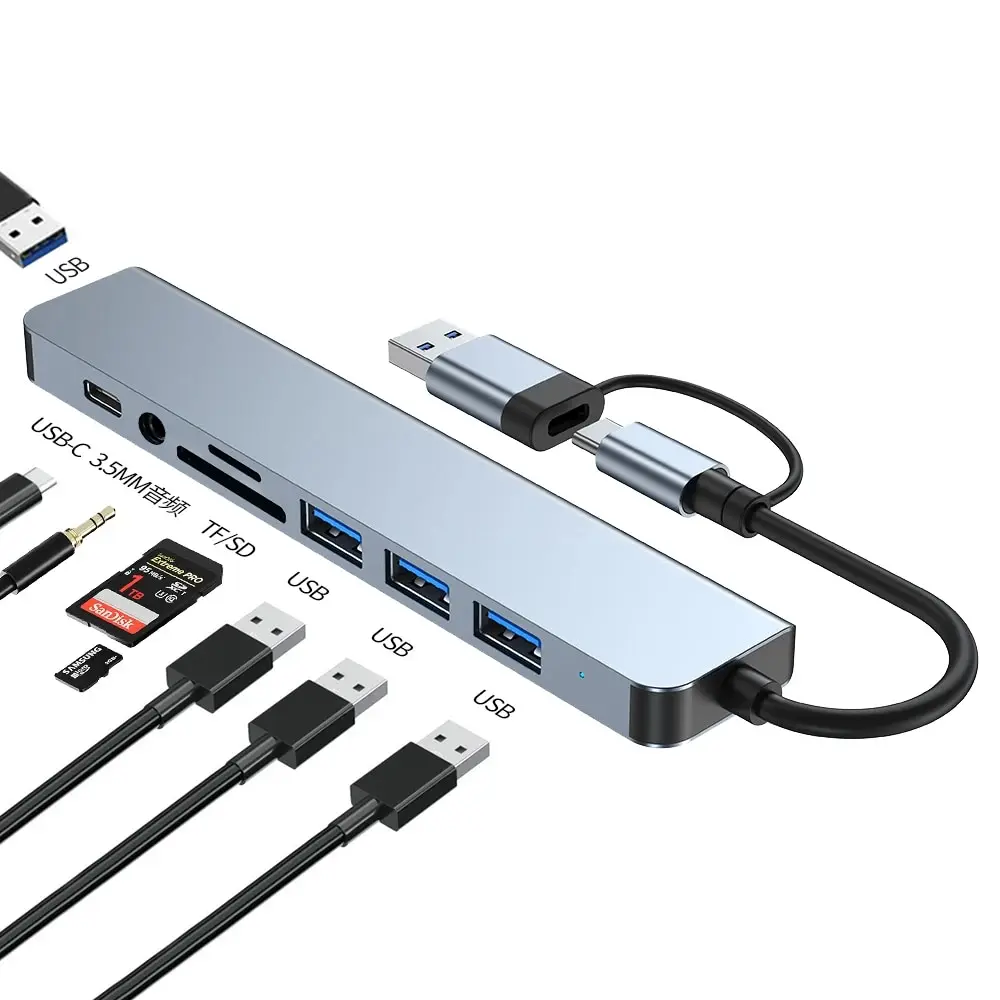 Concentrador-de-red-USB-C-7-en-1-extensor-con-4-puertos-USB-1-puerto ...