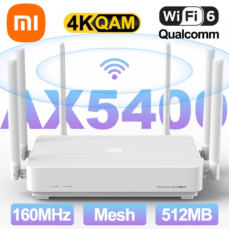 Xiaomi Redmi AX5400 Wifi Router Mesh System WiFi 6 4K QAM 160MHz High ...