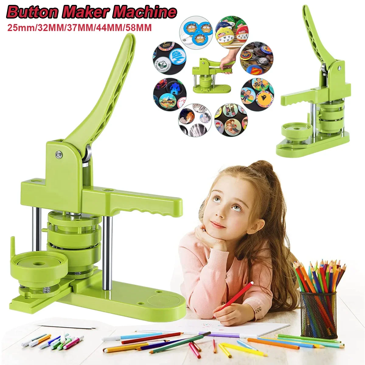 25-58MM-DIY-Pin-Badges-Maker-Punch-Press-Machine-Badge-Button-Maker ...