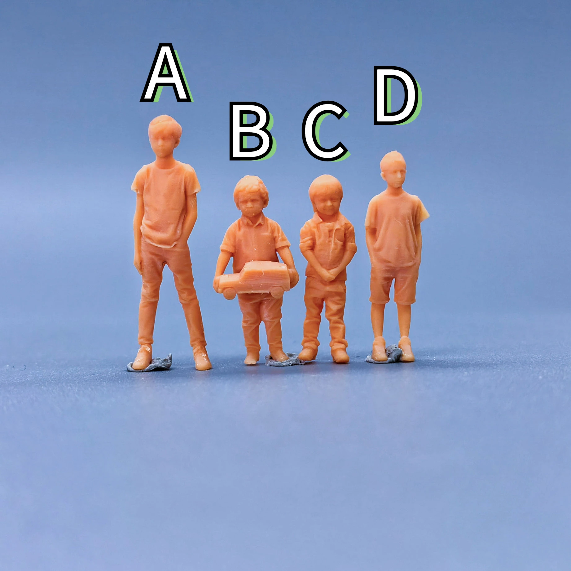 1/64 1/43 Scale Model Resin Boy Children Uncolored Miniature Diorama ...
