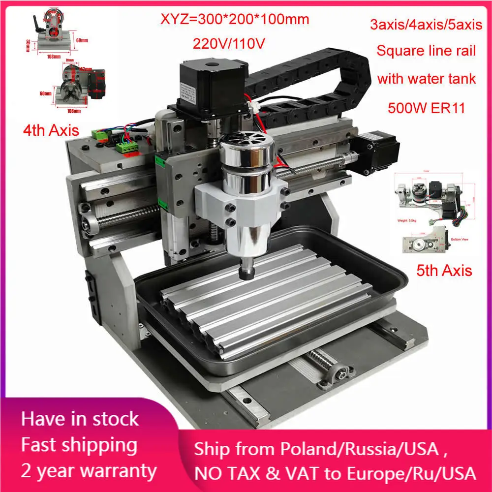 Mini CNC Router 3020 DIY Metal Engraving Wood Router 4 Axis 5 Axis ...